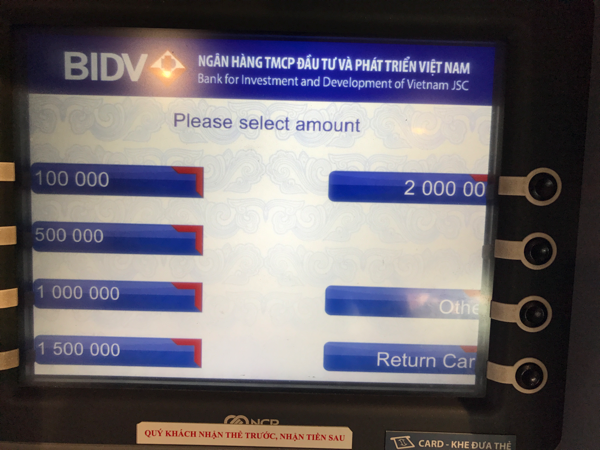 ベトナムBIDV銀行ATMの使い方(画像あり)2016年 英語版│国際キャッシュカード&海外キャッシング比較